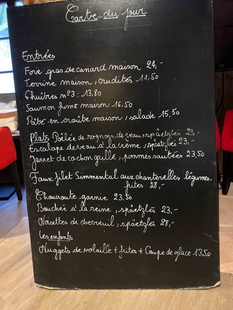 Menus - La Vieille Tour